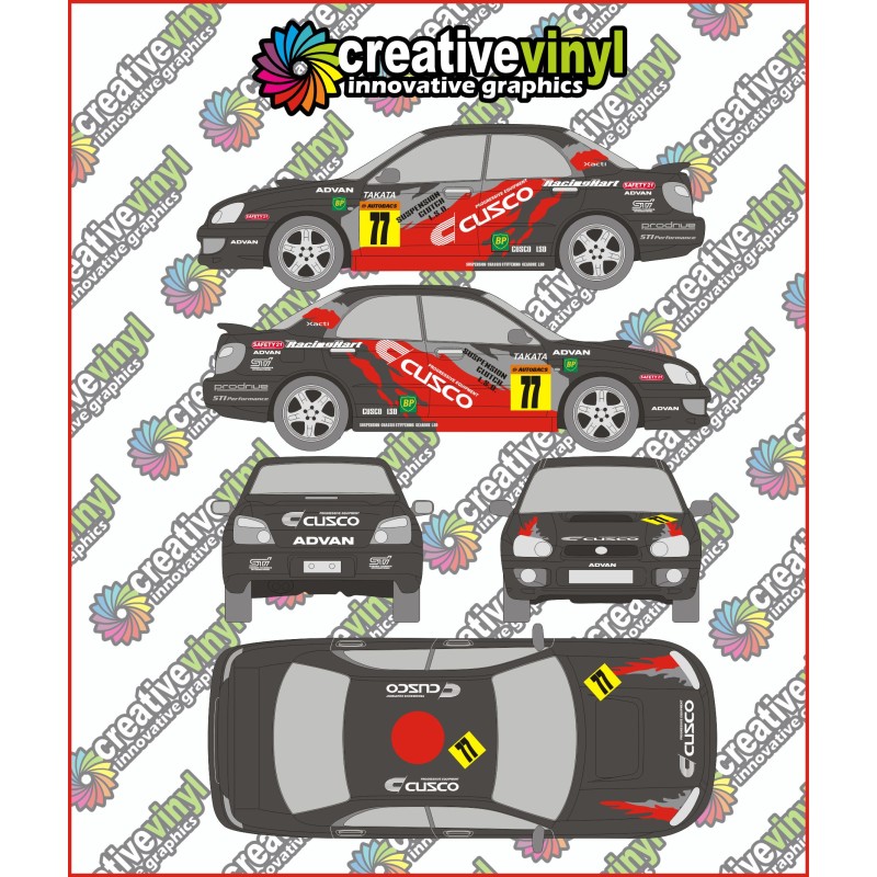 Subaru Impreza Cusco Full Rally Graphics Kit